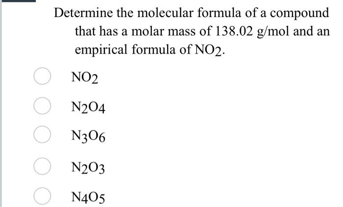 Solved Determine the molecular formula of a compound that | Chegg.com