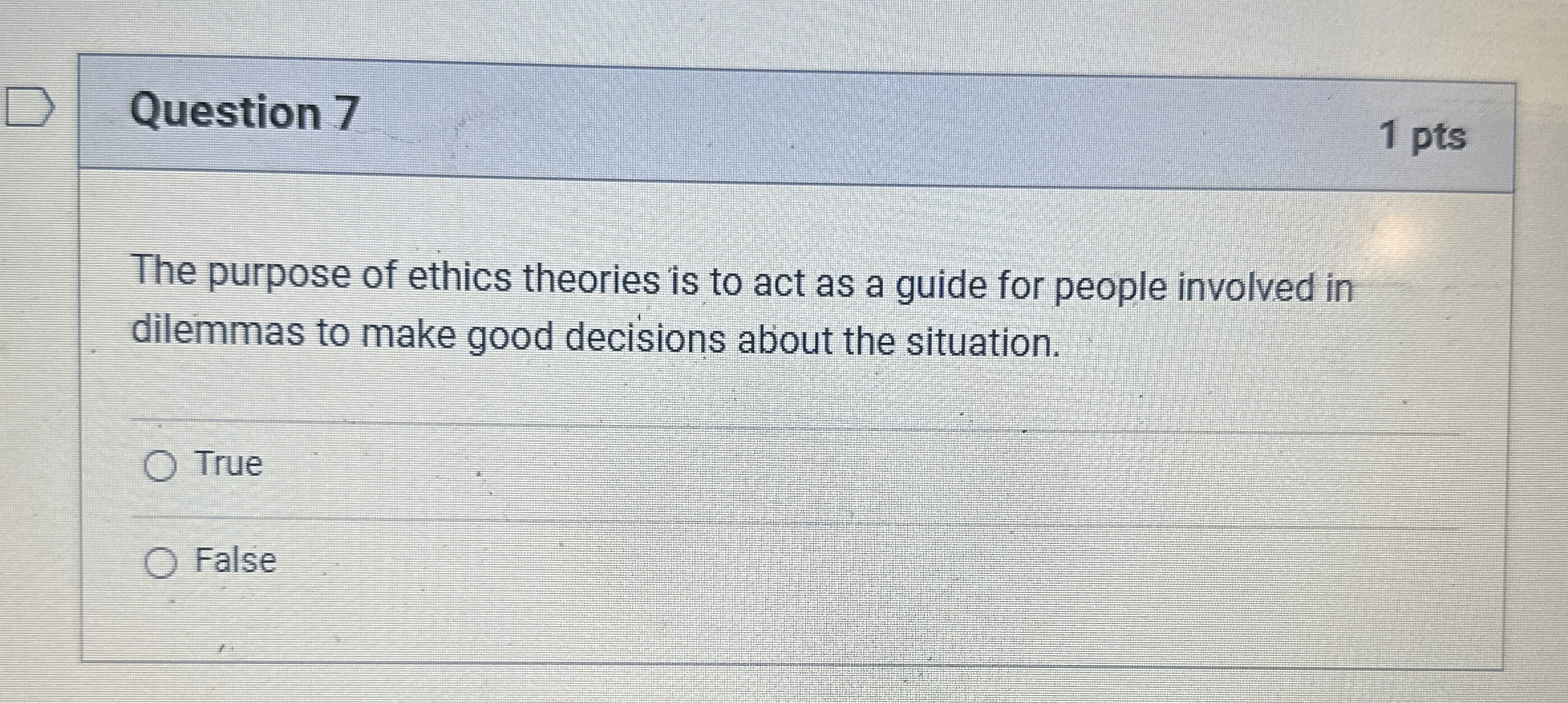 Solved Question 71 ﻿ptsThe purpose of ethics theories is to | Chegg.com