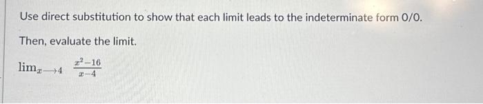 Solved Use direct substitution to show that each limit leads | Chegg.com
