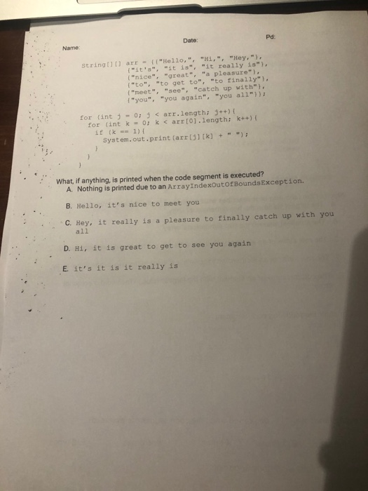 Solved 1 Consider The Following Code Segment String D