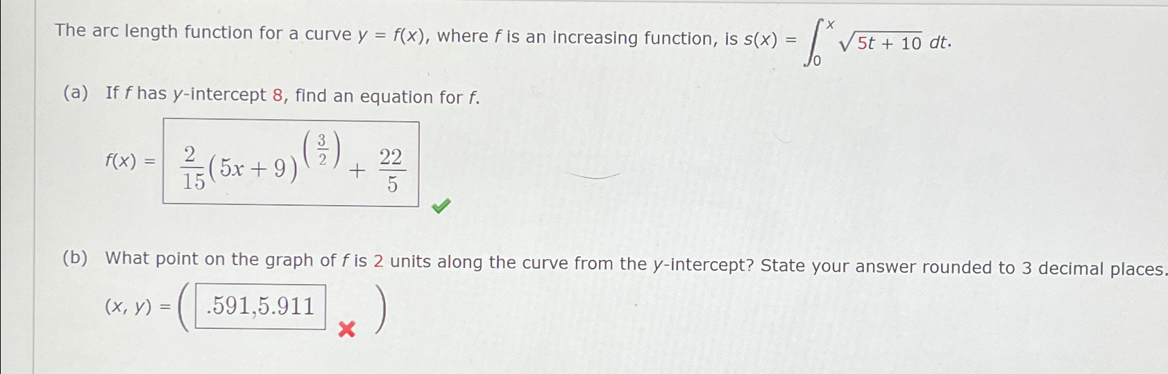 Solved The arc length function for a curve y=f(x), ﻿where f | Chegg.com