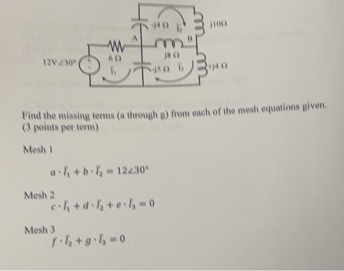 Solved Find the missing terms (a through g) from each of the | Chegg.com
