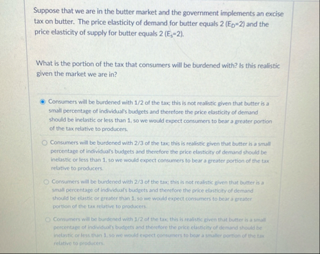 Solved Suppose that we are in the butter market and the | Chegg.com