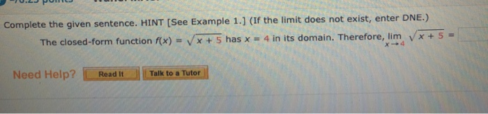 Solved Complete the given sentence. HINT (See Example 1.] | Chegg.com