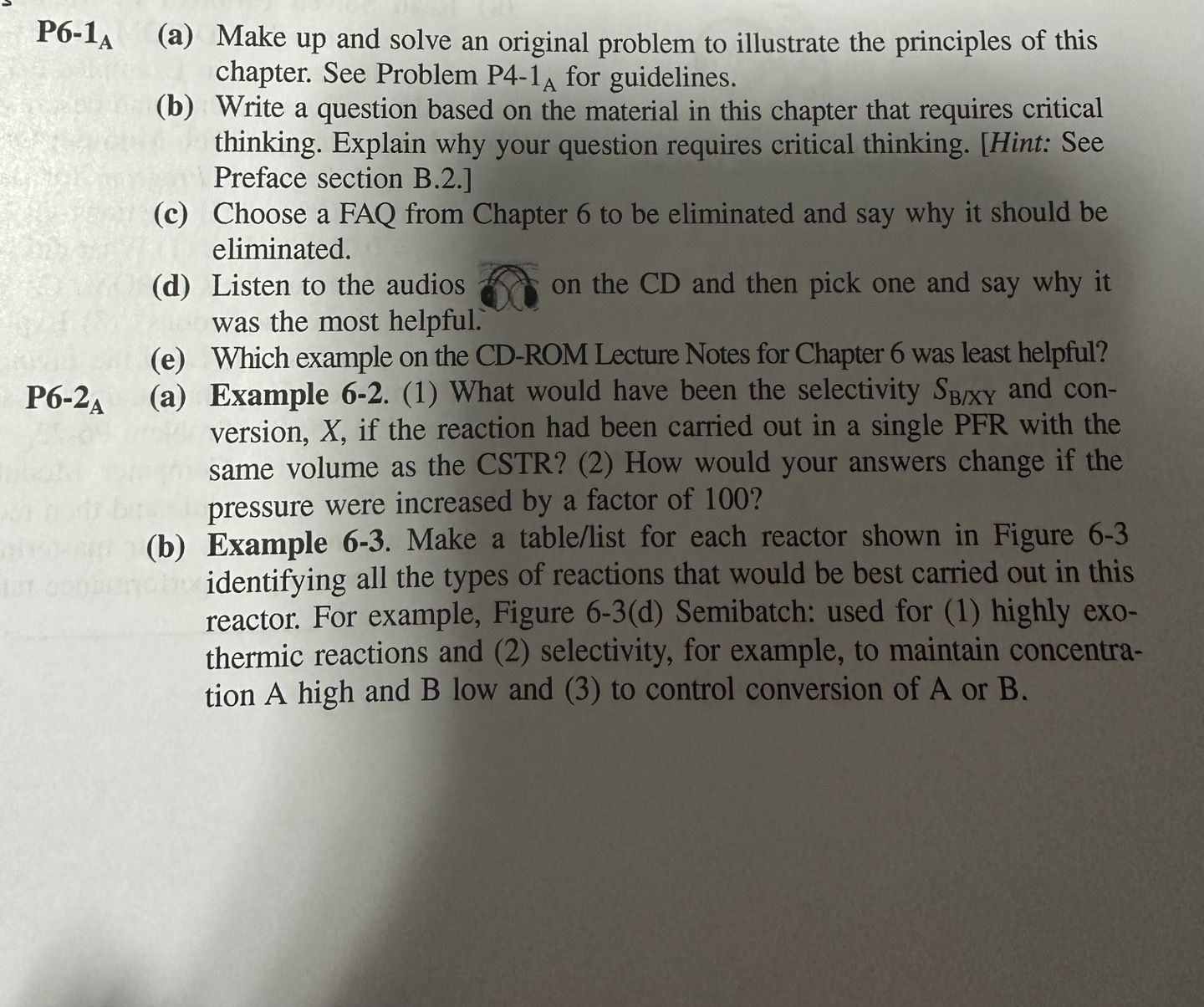 Solved P6-1 ﻿A ?A (a) ﻿Make up and solve an original | Chegg.com