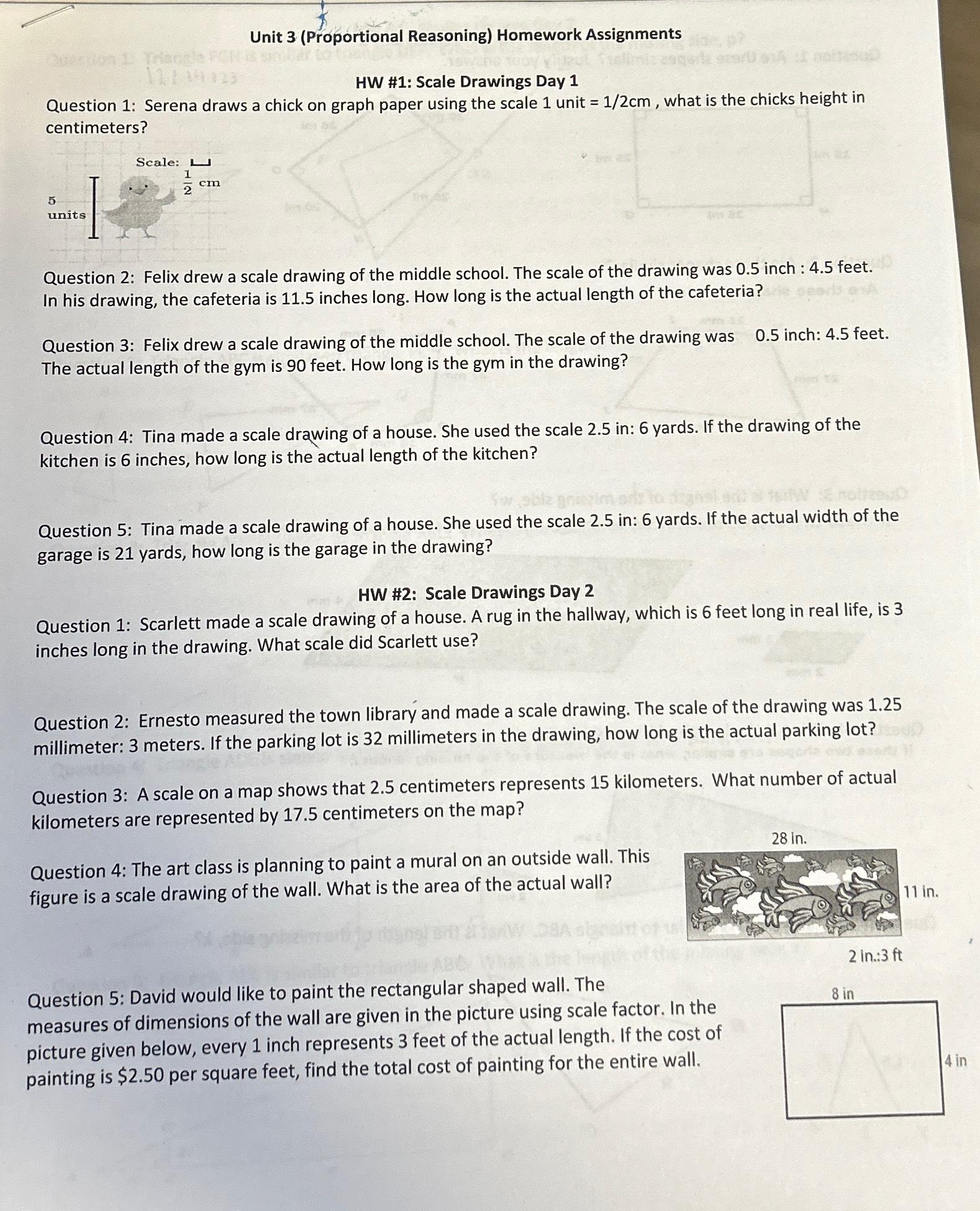 Solved Unit 3 (Proportional Reasoning) ﻿Homework | Chegg.com