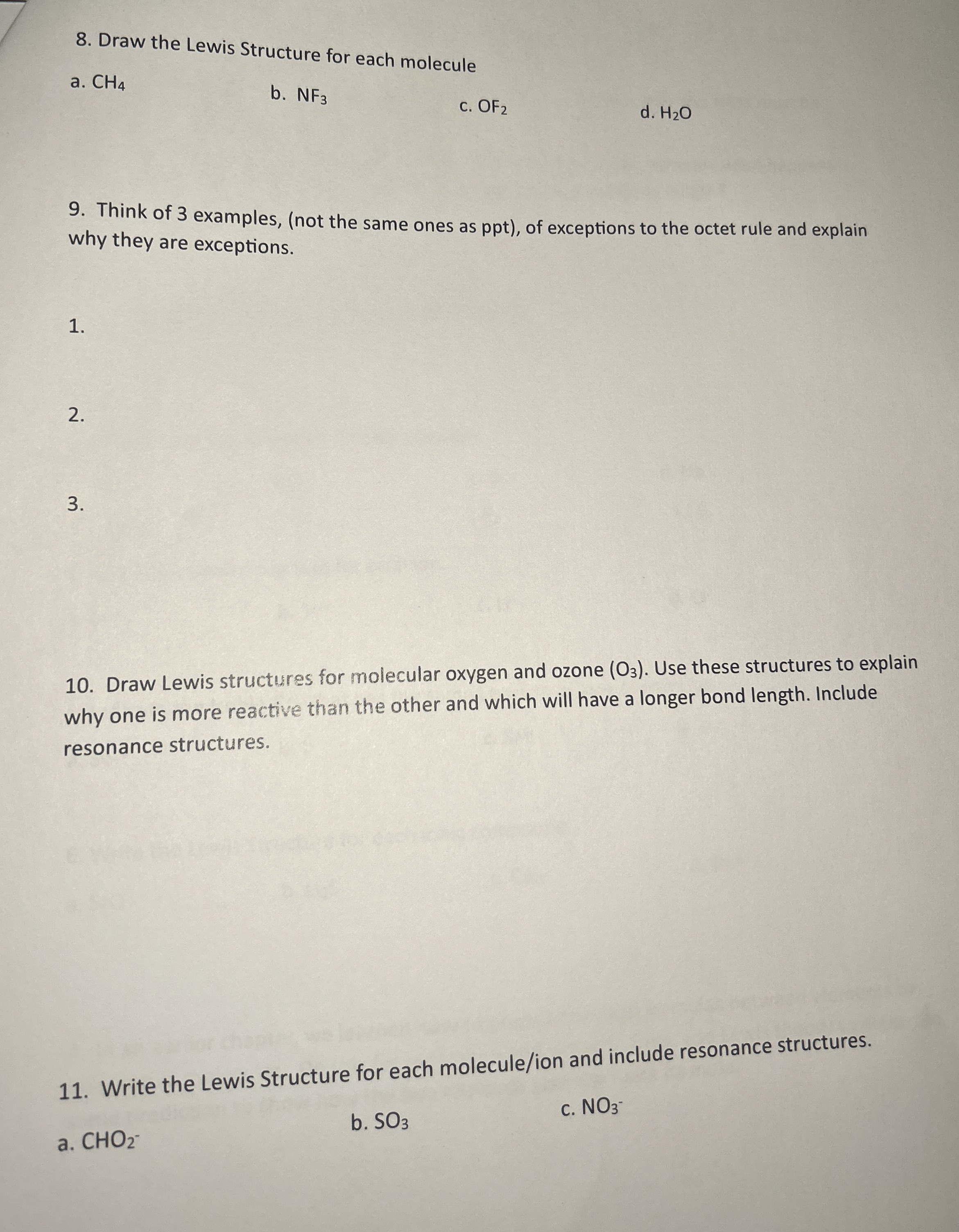 Solved Draw the Lewis Structure for each | Chegg.com