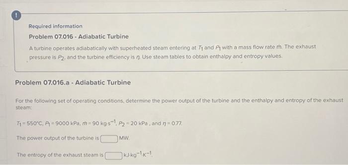 Solved Required information Problem 07.016 - Adiabatic | Chegg.com