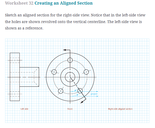 Solved Worksheet 32 ﻿Creating an Aligned Section Sketch an | Chegg.com