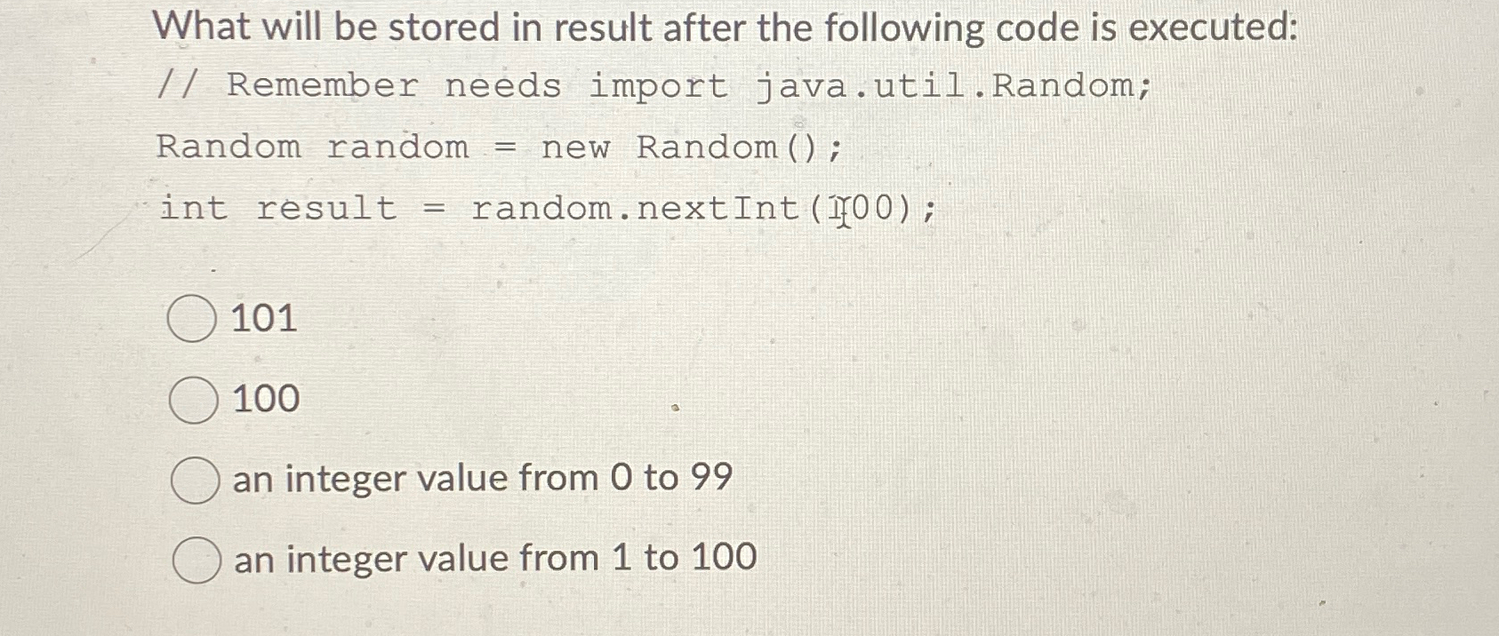 Solved What will be stored in result after the following | Chegg.com