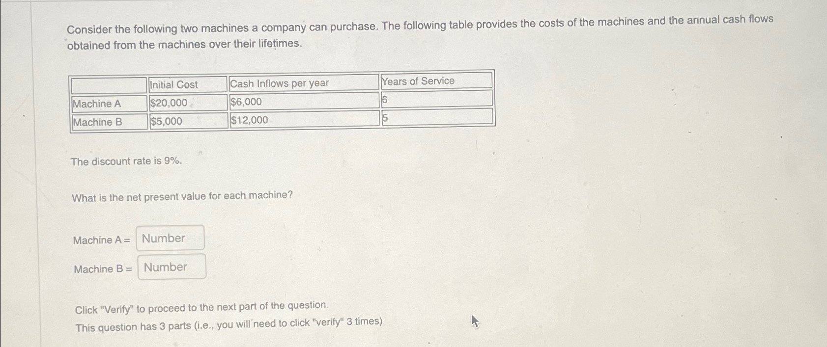 Consider the following two machines a company can | Chegg.com