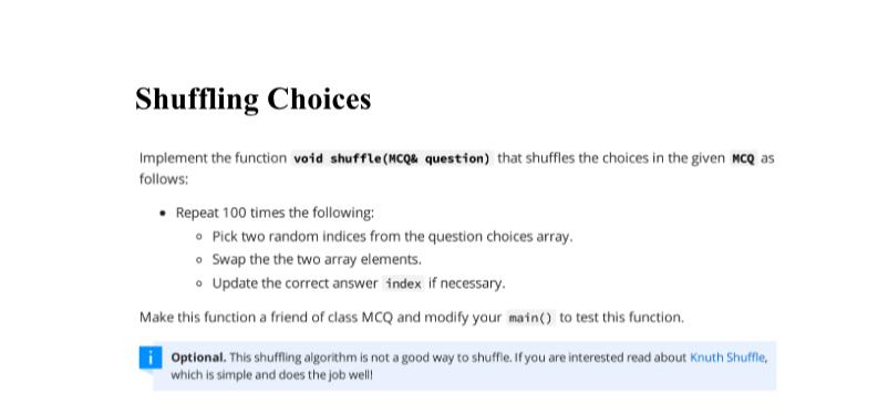 Solved A Question Bank!In this exercise, you will implement | Chegg.com