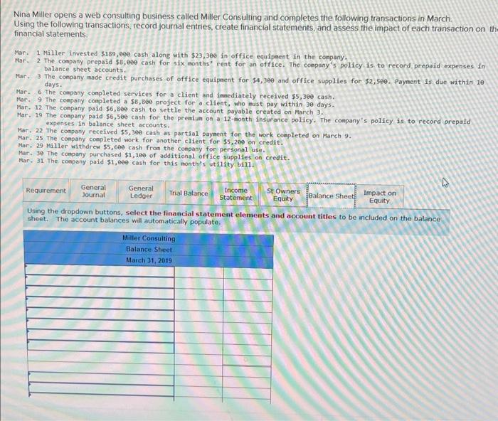 Solved Using the dropdown buttons, select the financial | Chegg.com