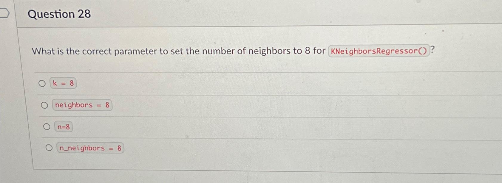Solved Question 28What is the correct parameter to set the | Chegg.com