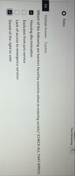 Solved Time RemainingFalse16Multiple Answer 3 ﻿pointsWhich | Chegg.com
