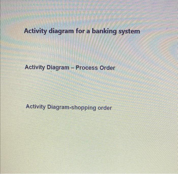 Solved Activity diagram for a banking system Activity | Chegg.com