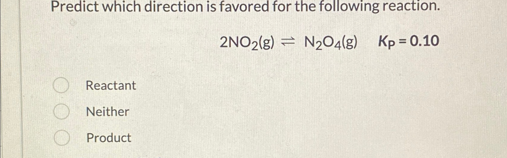 Solved Predict which direction is favored for the following | Chegg.com