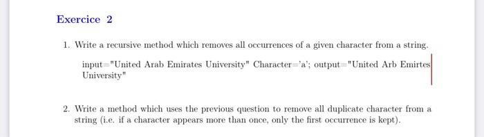 Solved 1. Write a recursive method which removes all | Chegg.com