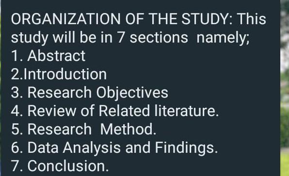 Solved ORGANIZATION OF THE STUDY: This study will be in 7 | Chegg.com
