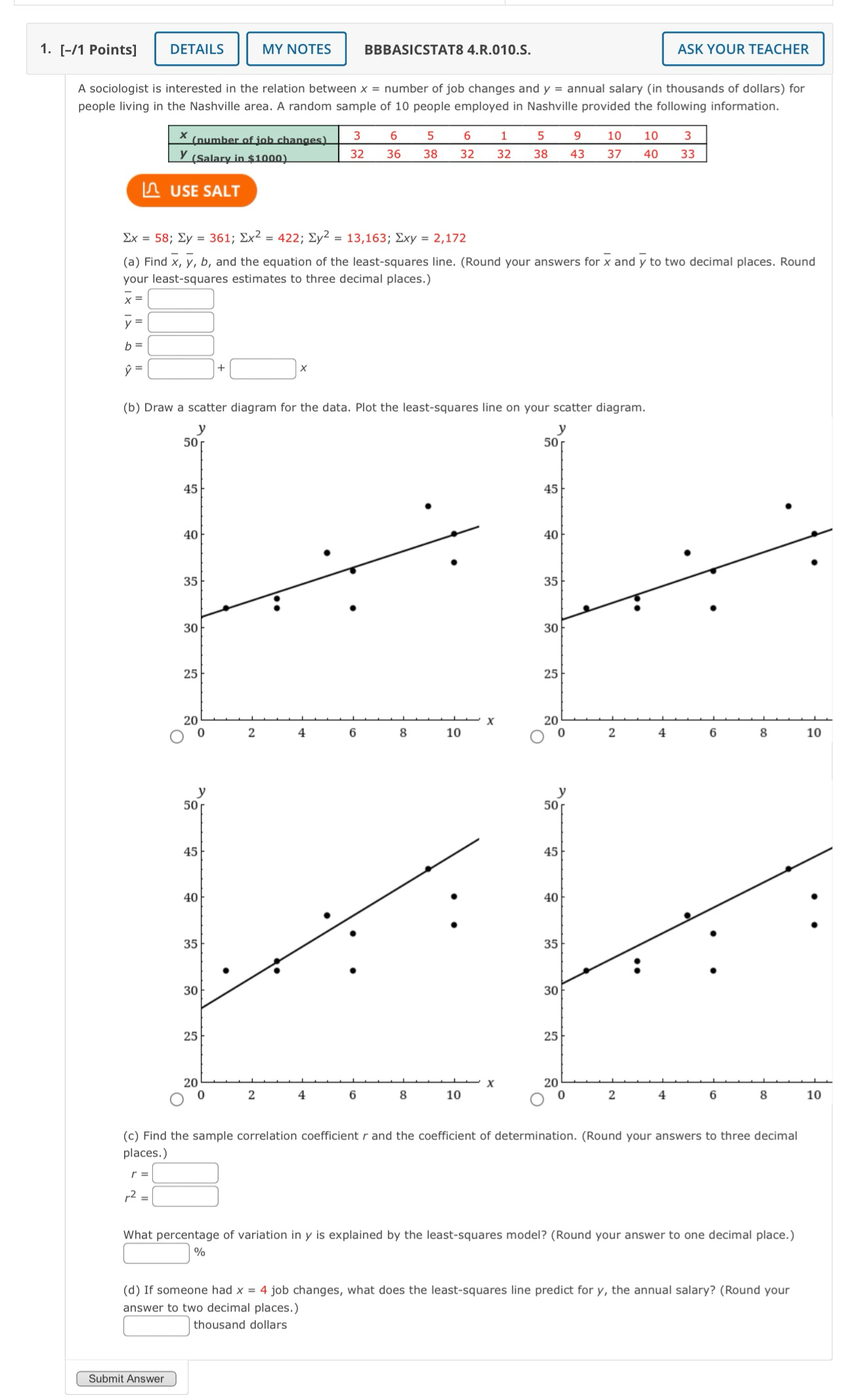 Solved [-/1 ﻿Points]BBBASICSTAT8 4.R.010.S.A sociologist is | Chegg.com