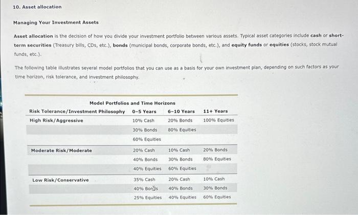 Solved arrow down answer choices. a moderate, an aggressive, | Chegg.com