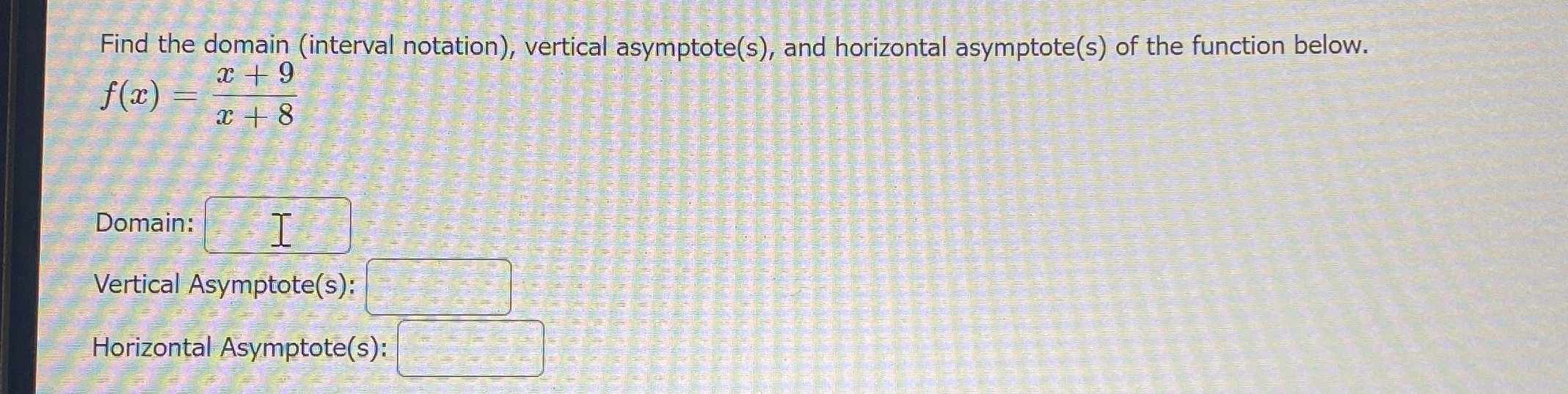 Solved Find the domain (interval notation), ﻿vertical | Chegg.com