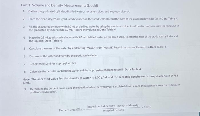 Water Displacement Method: 19 Tare the scale by | Chegg.com