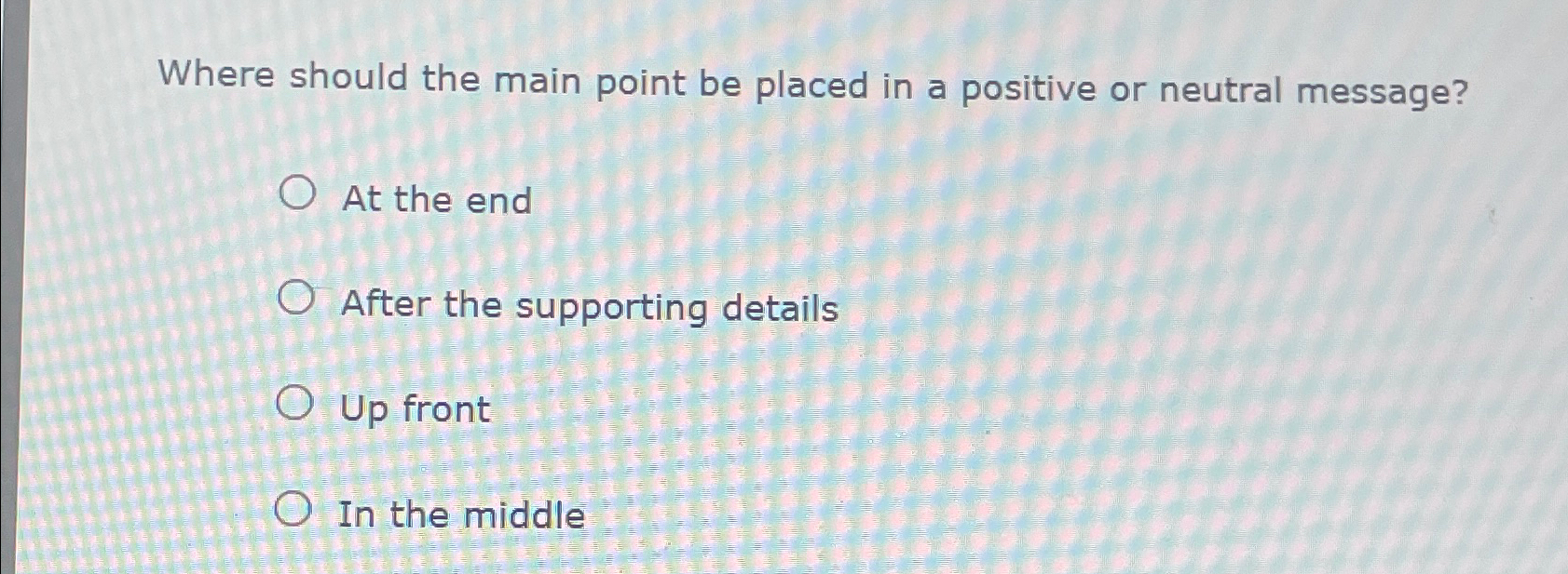Solved Where should the main point be placed in a positive | Chegg.com