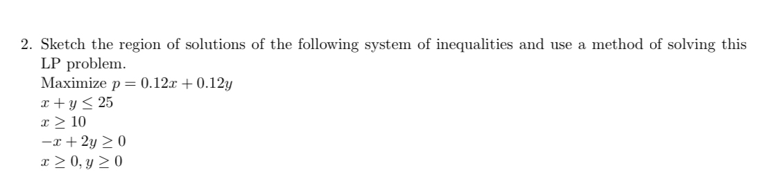 Solved Sketch the region of solutions of the following | Chegg.com
