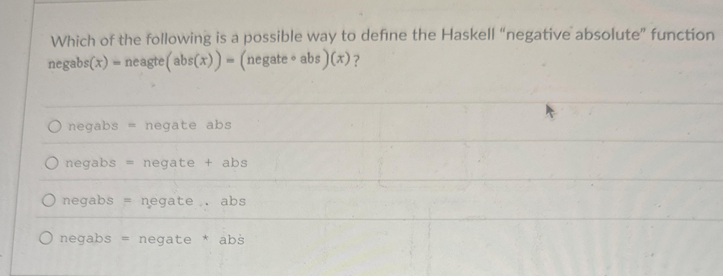 Solved Which of the following is a possible way to define | Chegg.com