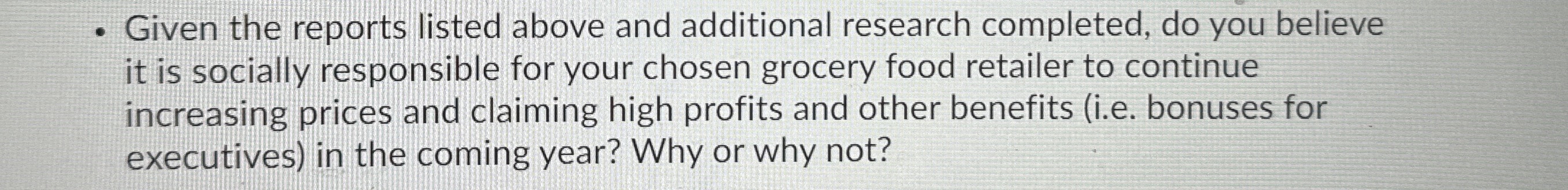 Solved reports and research That answer this question do you | Chegg.com