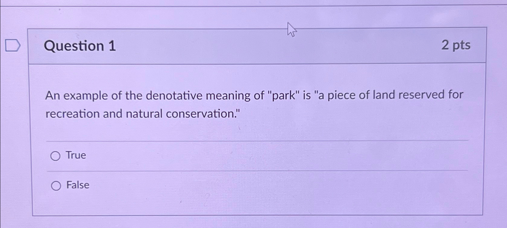Solved An example of the denotative meaning of "park" is "a | Chegg.com