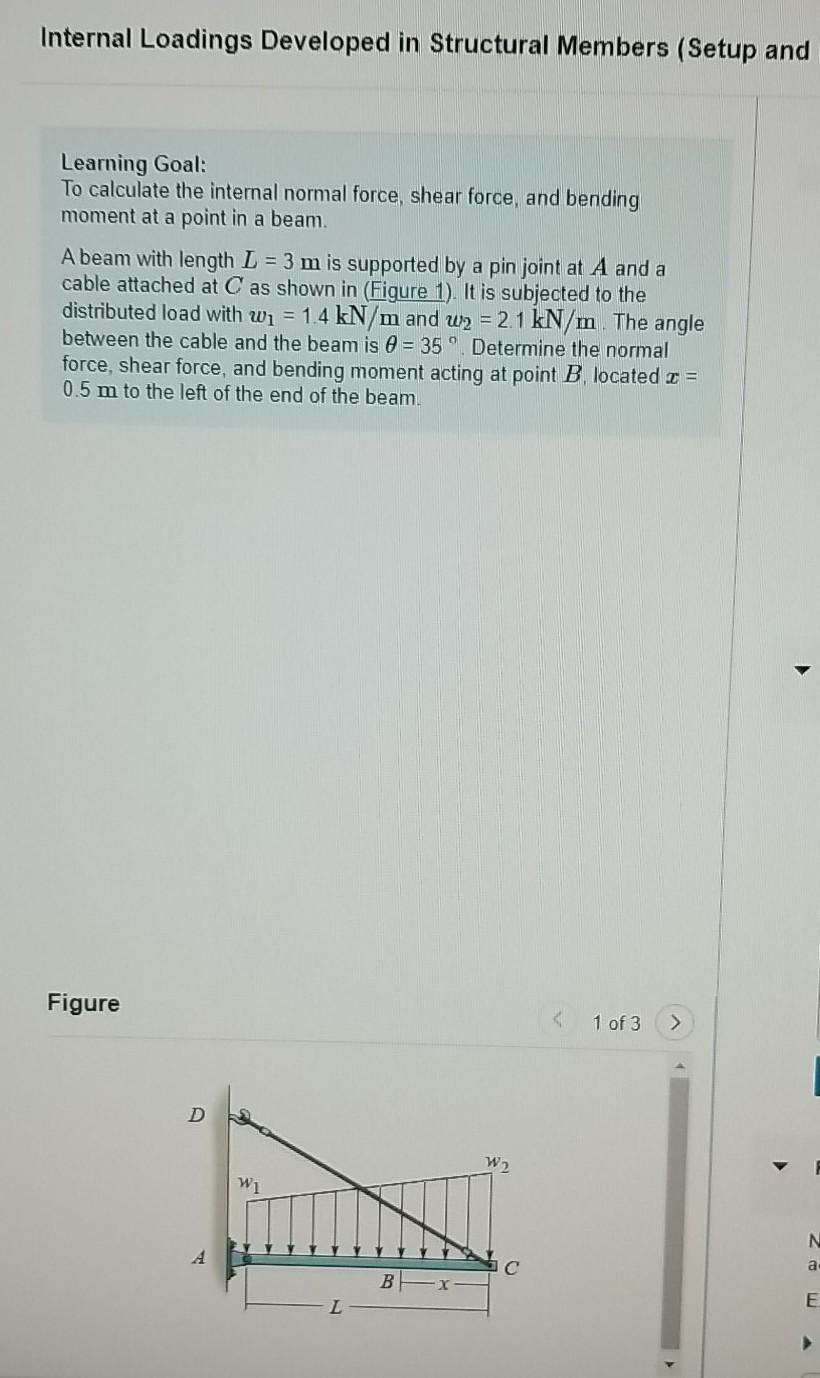 Solved Internal Loadings Developed in Structural Members | Chegg.com