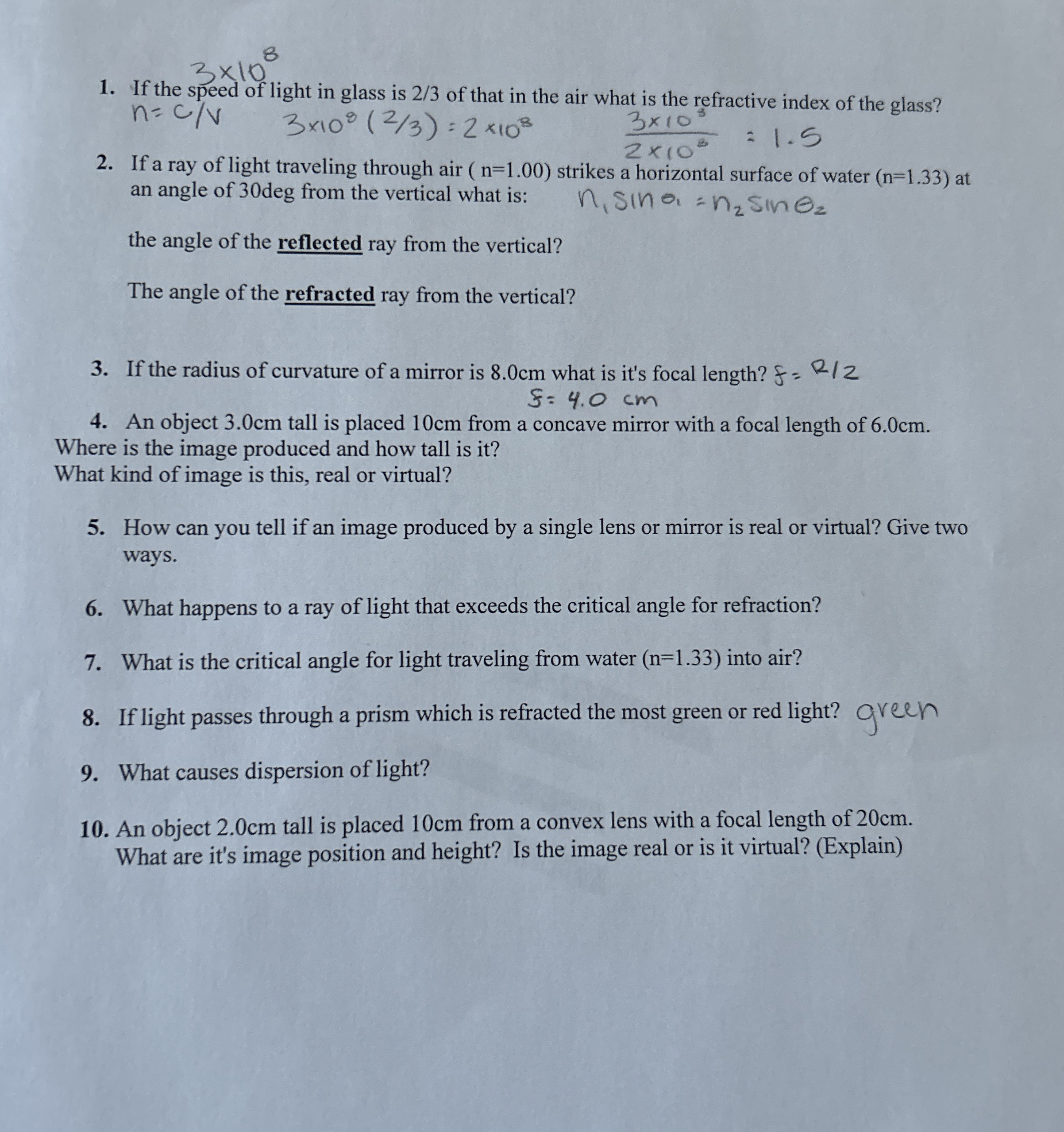 Solved If the speed of light in glass is 23 ﻿of that in the | Chegg.com
