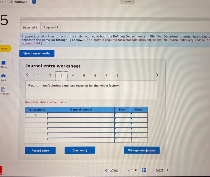 Solved pter 05 Homework Saved Help Save & Exit Check my 5 | Chegg.com