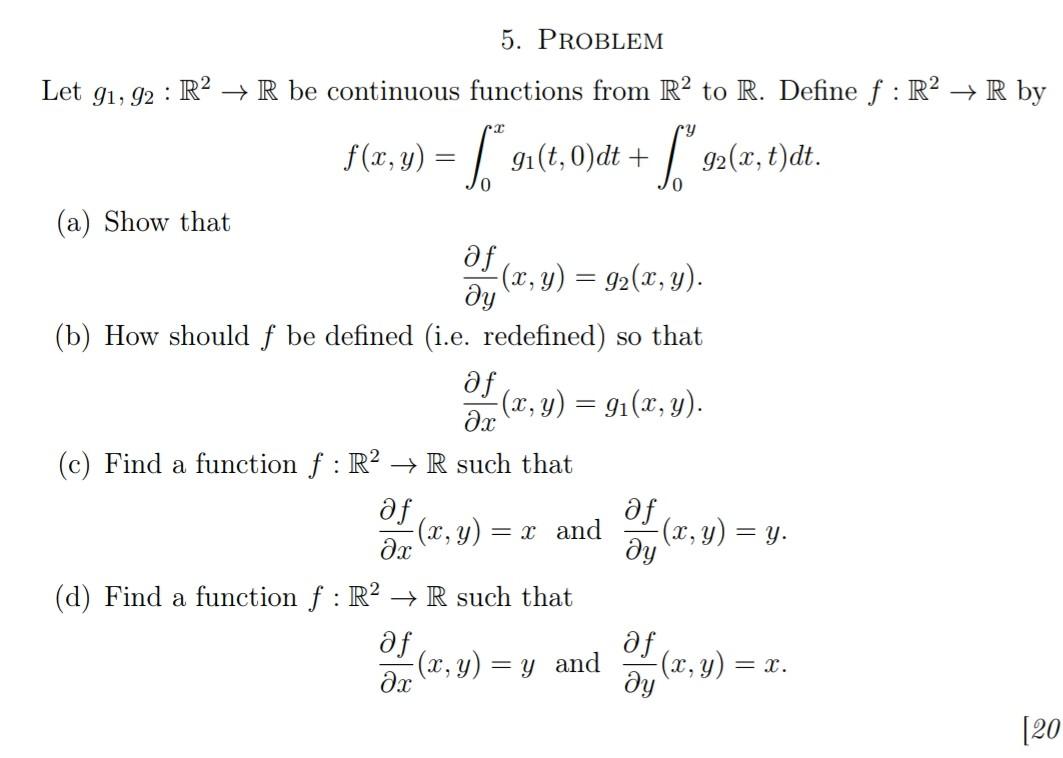 Solved Let g1,g2:R2→R be continuous functions from R2 to R. | Chegg.com