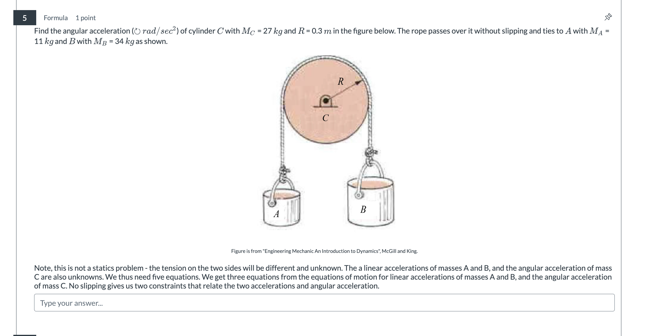 Find the angular acceleration | Chegg.com
