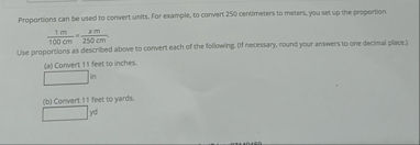 Solved Proportions can be used to convert units. For | Chegg.com