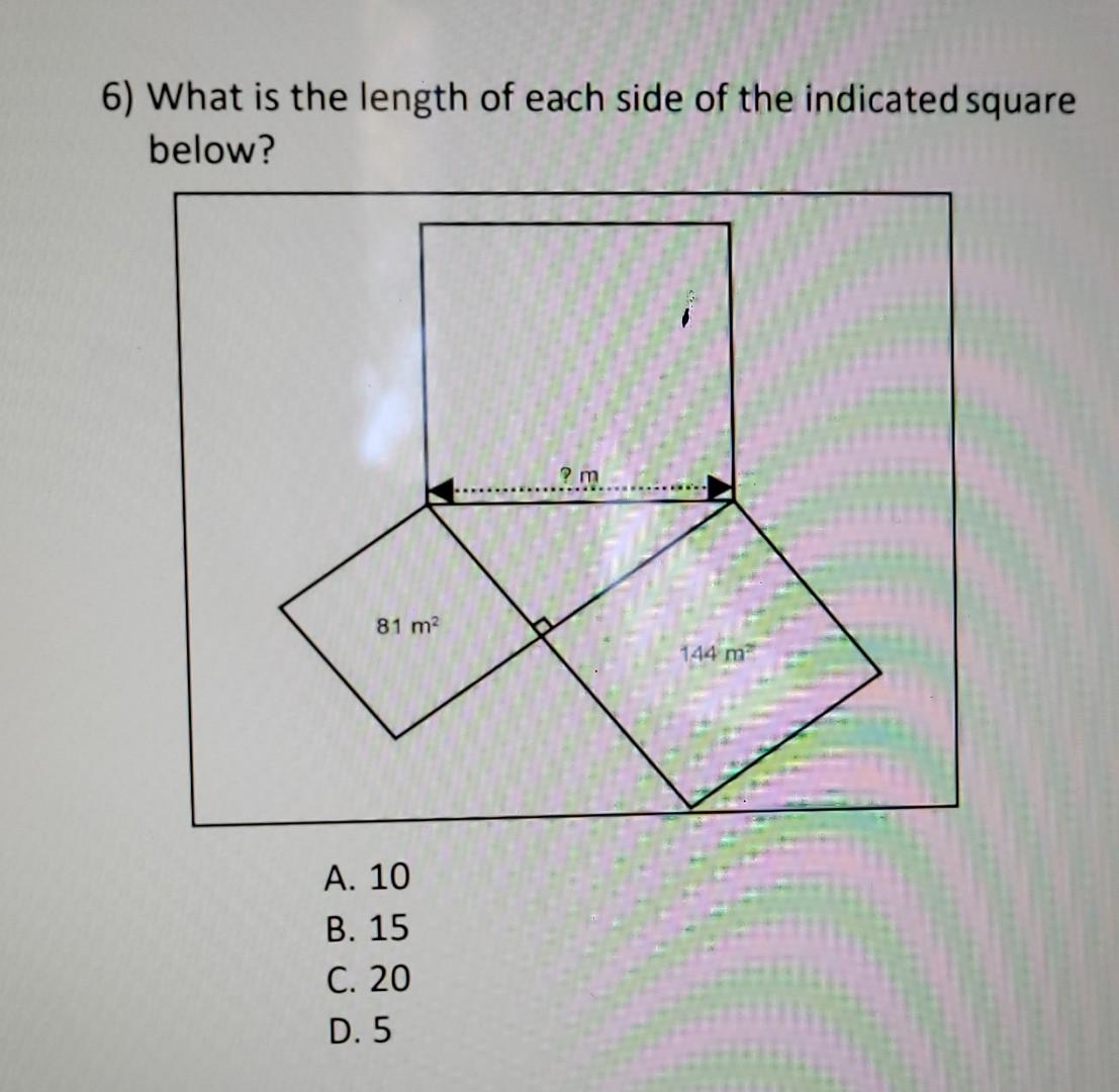 Solved 6) What is the length of each side of the indicated | Chegg.com