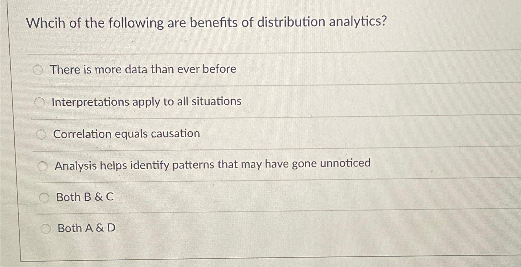 Solved Whcih of the following are benefits of distribution | Chegg.com