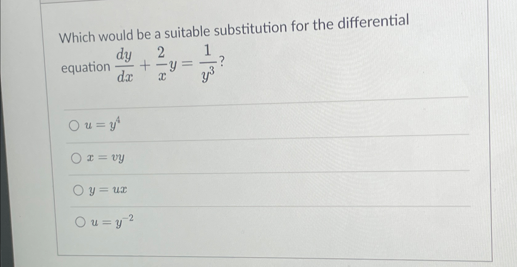Solved Which would be a suitable substitution for the | Chegg.com