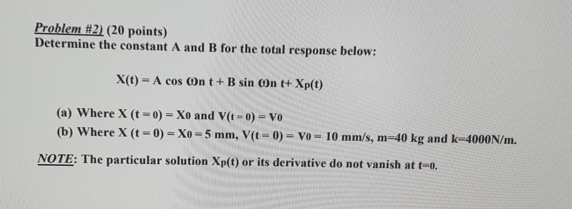 Solved Problem #2) (20 points) Determine the constant A and | Chegg.com