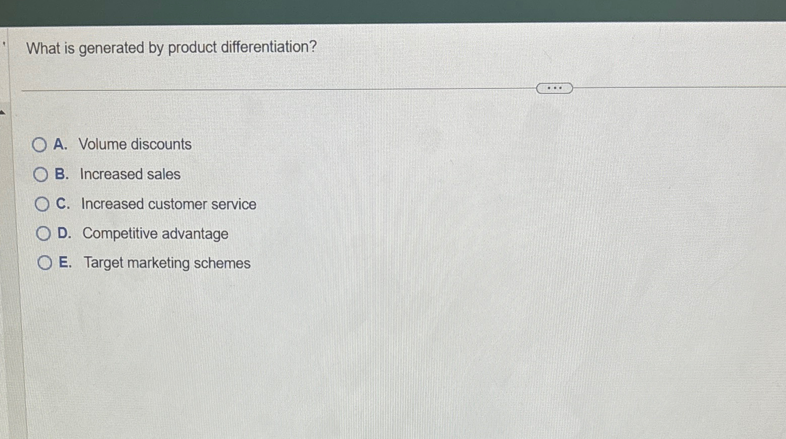 Solved What is generated by product differentiation?A. | Chegg.com