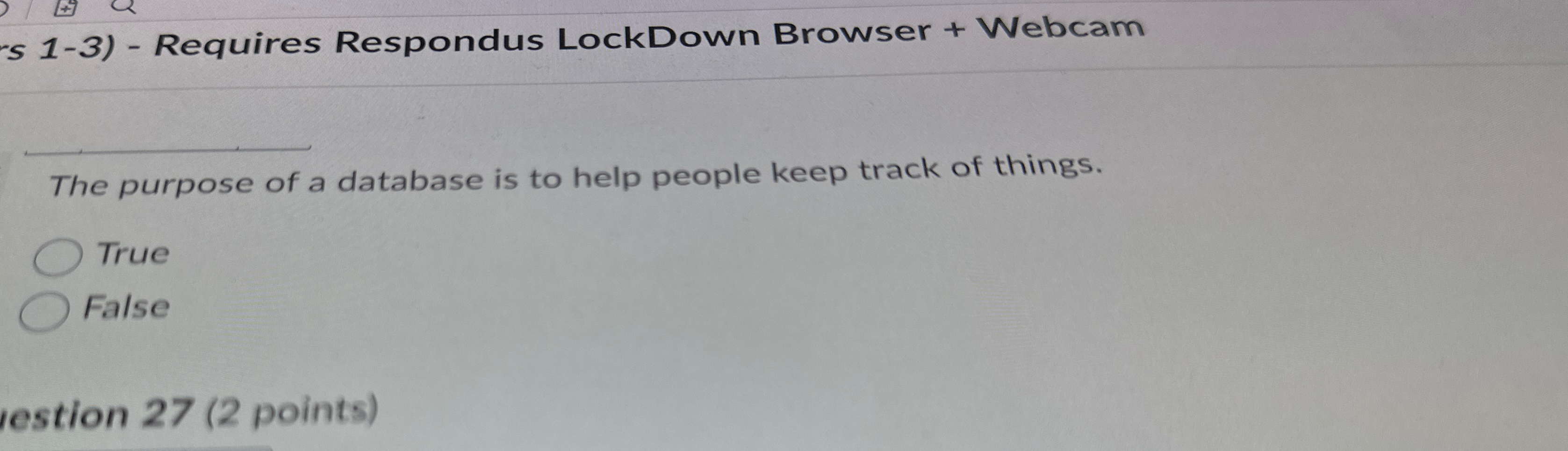 Solved The purpose of a database is to help people keep | Chegg.com