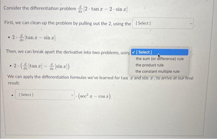 Solved Consider the differentiation problem | Chegg.com