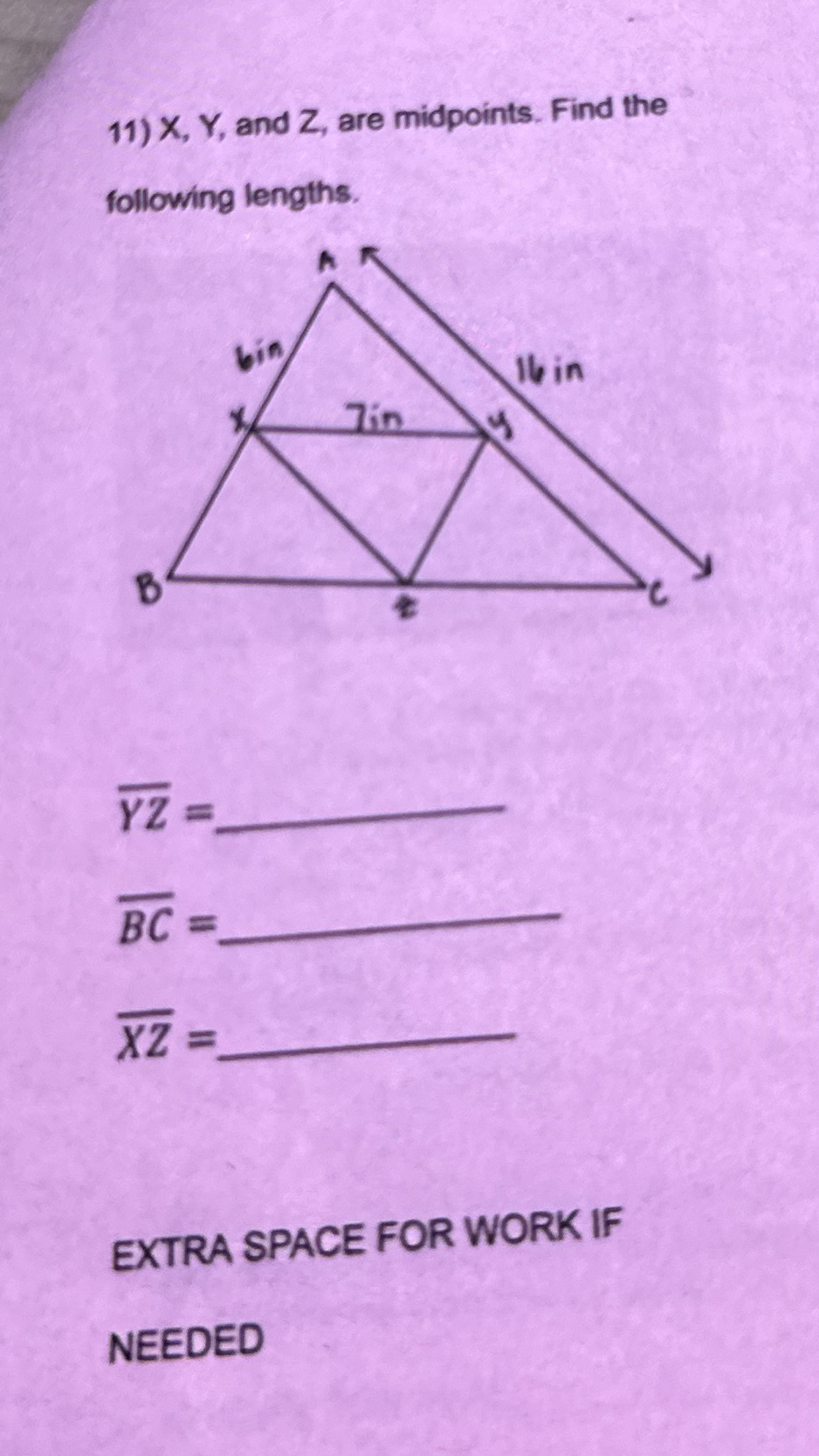 Solved x,Y, ﻿and Z, ﻿are midpoints. Find the following | Chegg.com