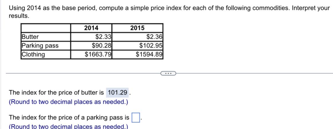 Solved Using 2014 ﻿as the base period, compute a simple | Chegg.com