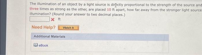Solved The illumination of an object by a light source is | Chegg.com