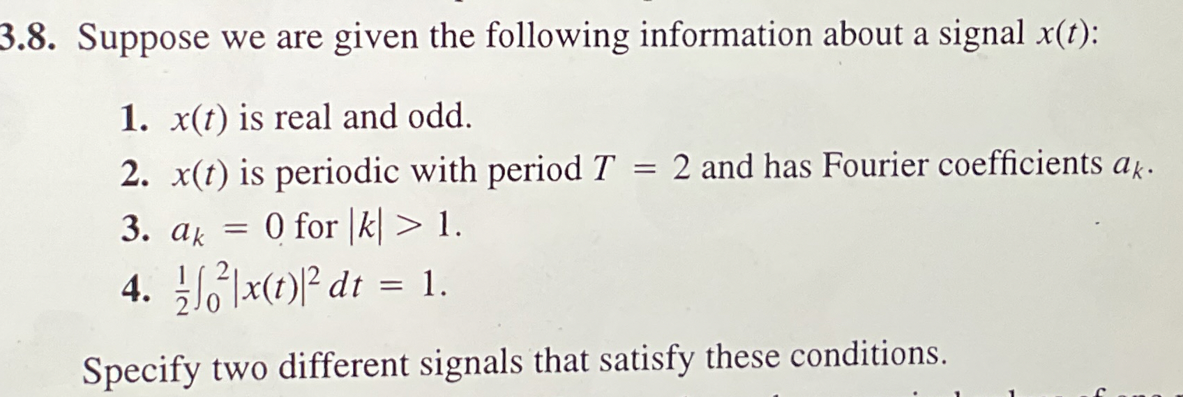 Solved 3.8. ﻿Suppose we are given the following information | Chegg.com