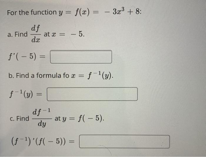 Solved df 1 For the function y = f(x) = x2 + 2x - 3, x > - | Chegg.com